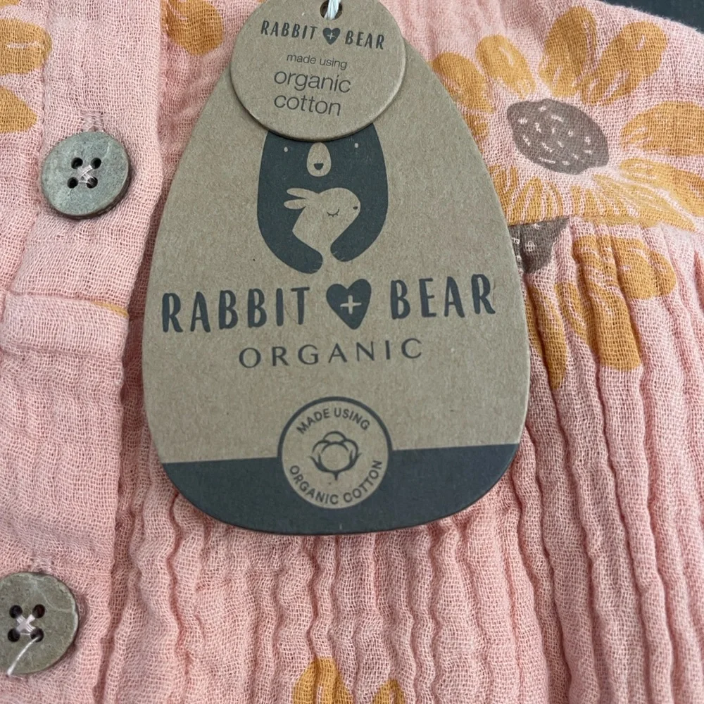 Rabbit + Bear | Dresses | Rabbit Bear Organic Peach Sunflower Dress 36 ...